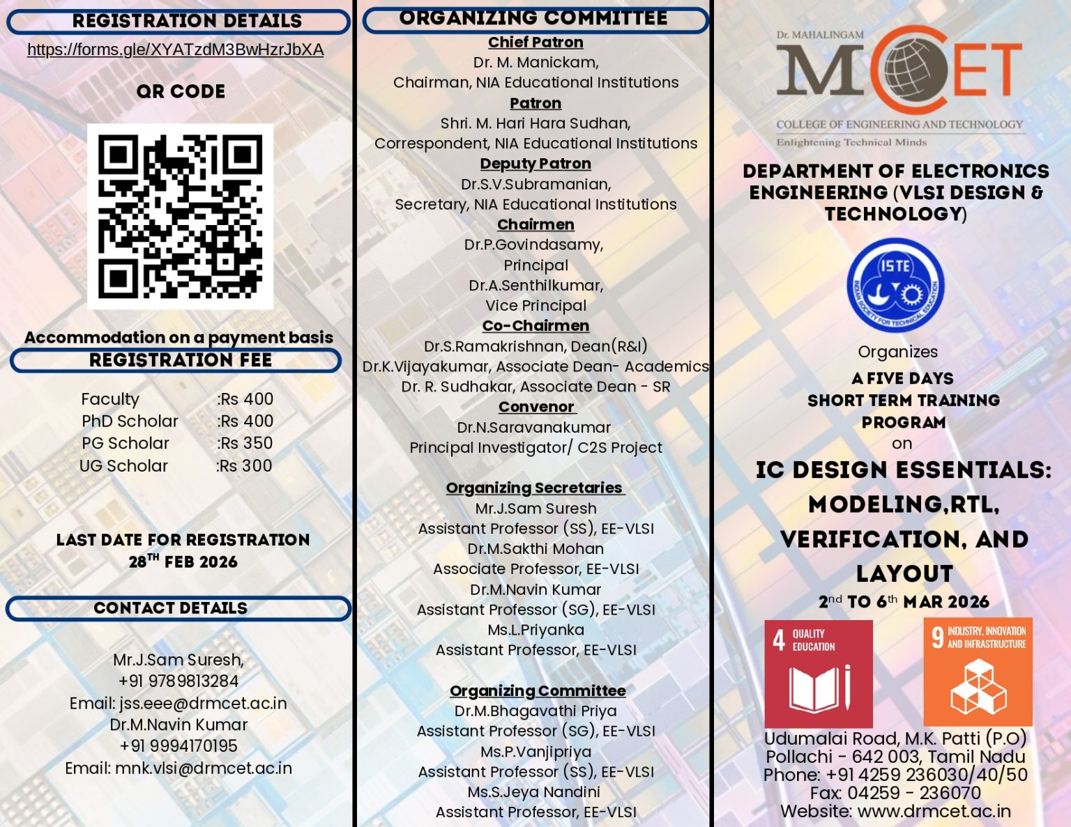 Five-Day Short Term Training Program - Dr. Mahalingam College of ...